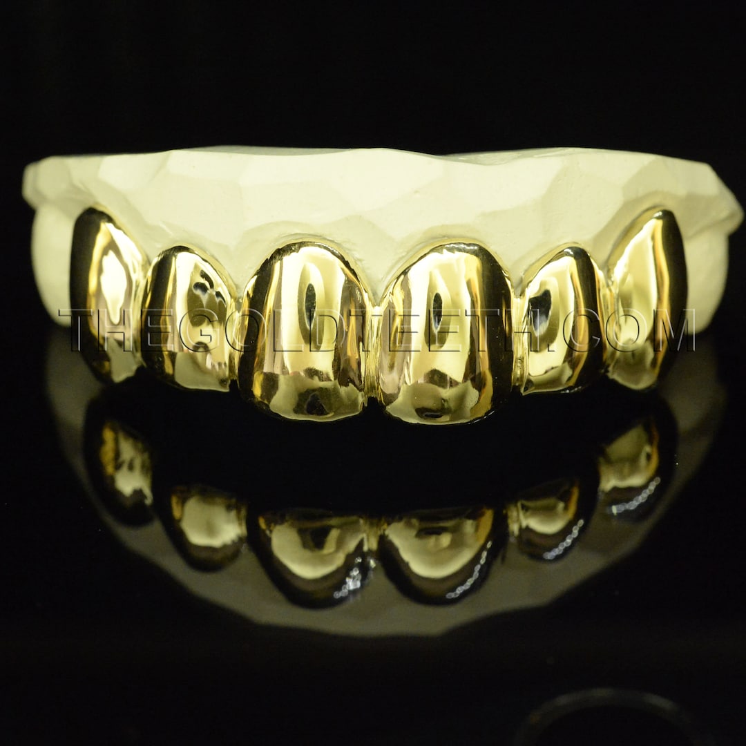Gold Grillz 10k,14k,18k Custom Gold Teeth Solid Yellow Grillz Real Gold ...