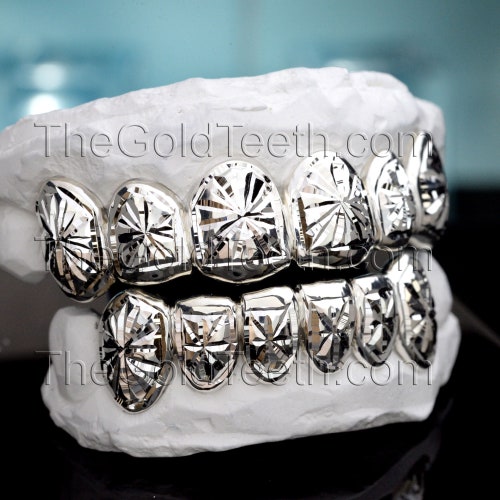 Sterling Silver Grillz 925 Custom Silver Teeth Real Diamond - Etsy