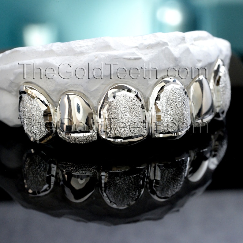 Sterling Silver Grillz 925 Custom Silver Teeth Real Diamond - Etsy