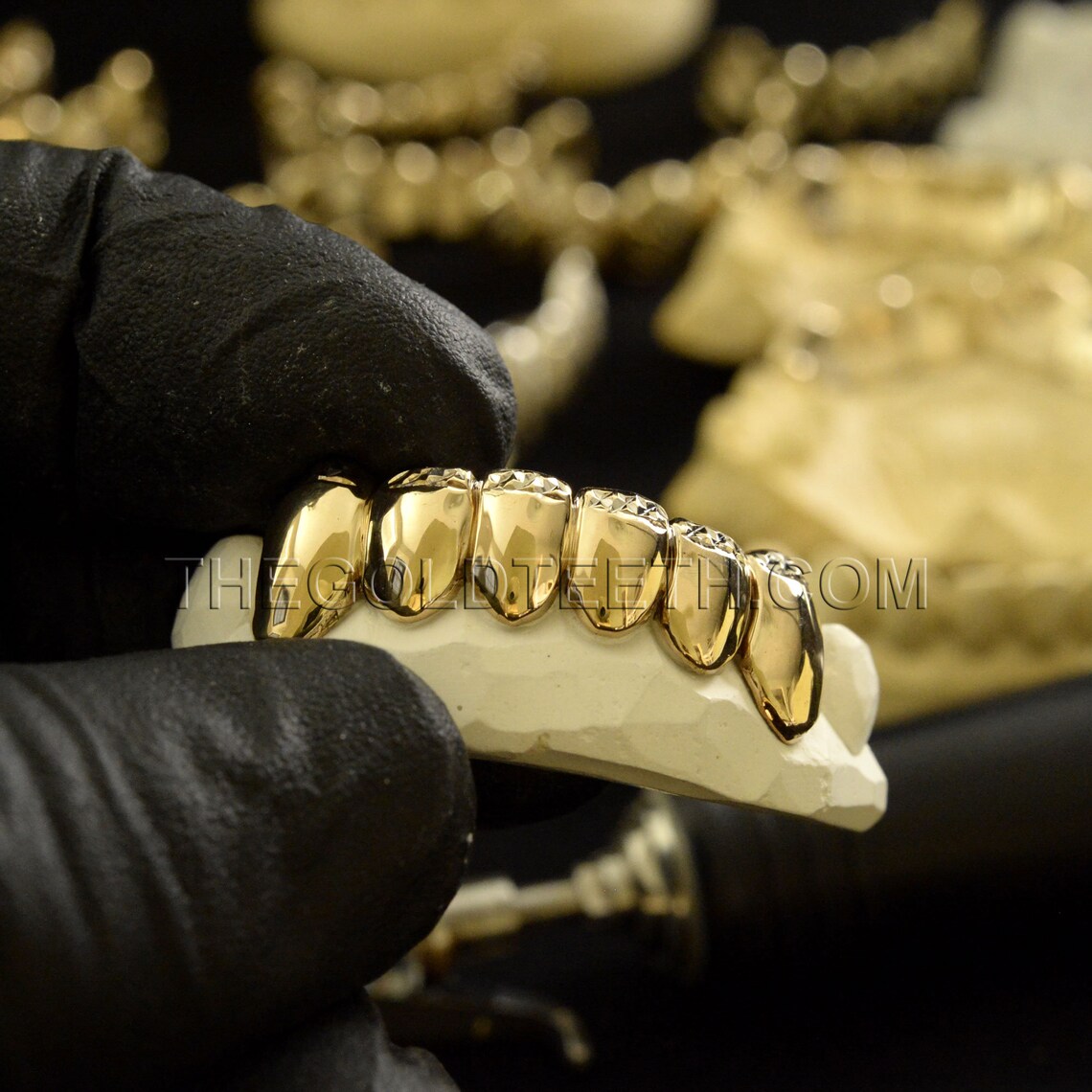 Gold Grillz 10k Gold Teeth Diamond Cut Yellow Gold Grillz Real - Etsy