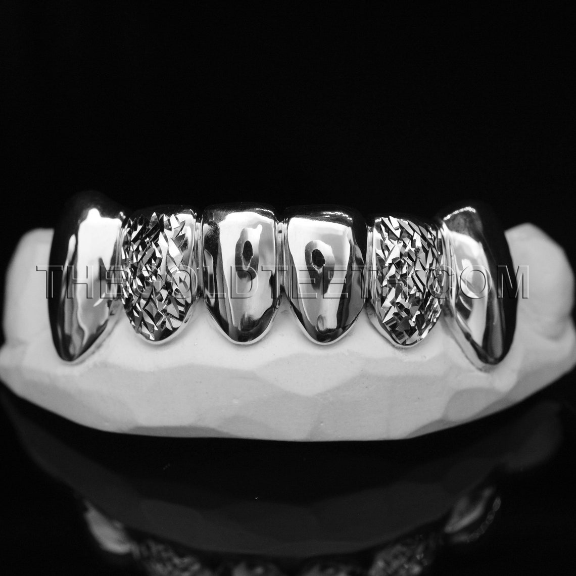 Silver Grillz 925 Silver Custom Teeth Real Diamond Cut Silver Grill - Etsy
