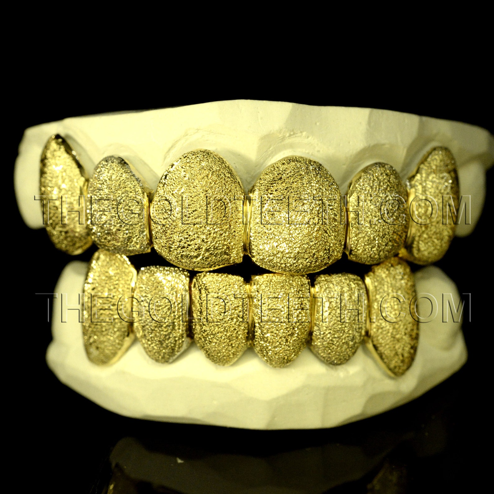Custom Grillz 10k Gold Teeth Diamond Dust Yellow Gold Grillz | Etsy