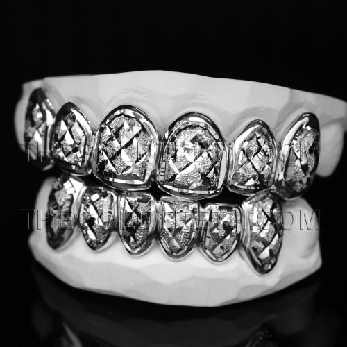 Silver Grillz 925 Sterling Custom Silver Teeth Real Diamond - Etsy