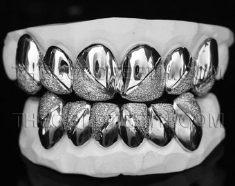 Custom Silver Grillz 925 Sterling Silver Teeth Real Diamond - Etsy