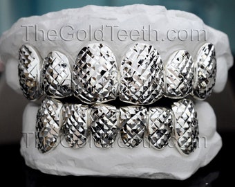 Silver Grillz 925 Sterling Silver Teeth Real Diamond Dust - Etsy