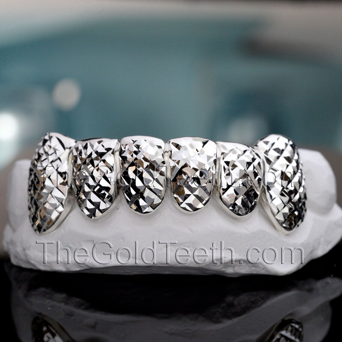 Silver Grillz 925 Sterling Silver Teeth Real Diamond Cut - Etsy