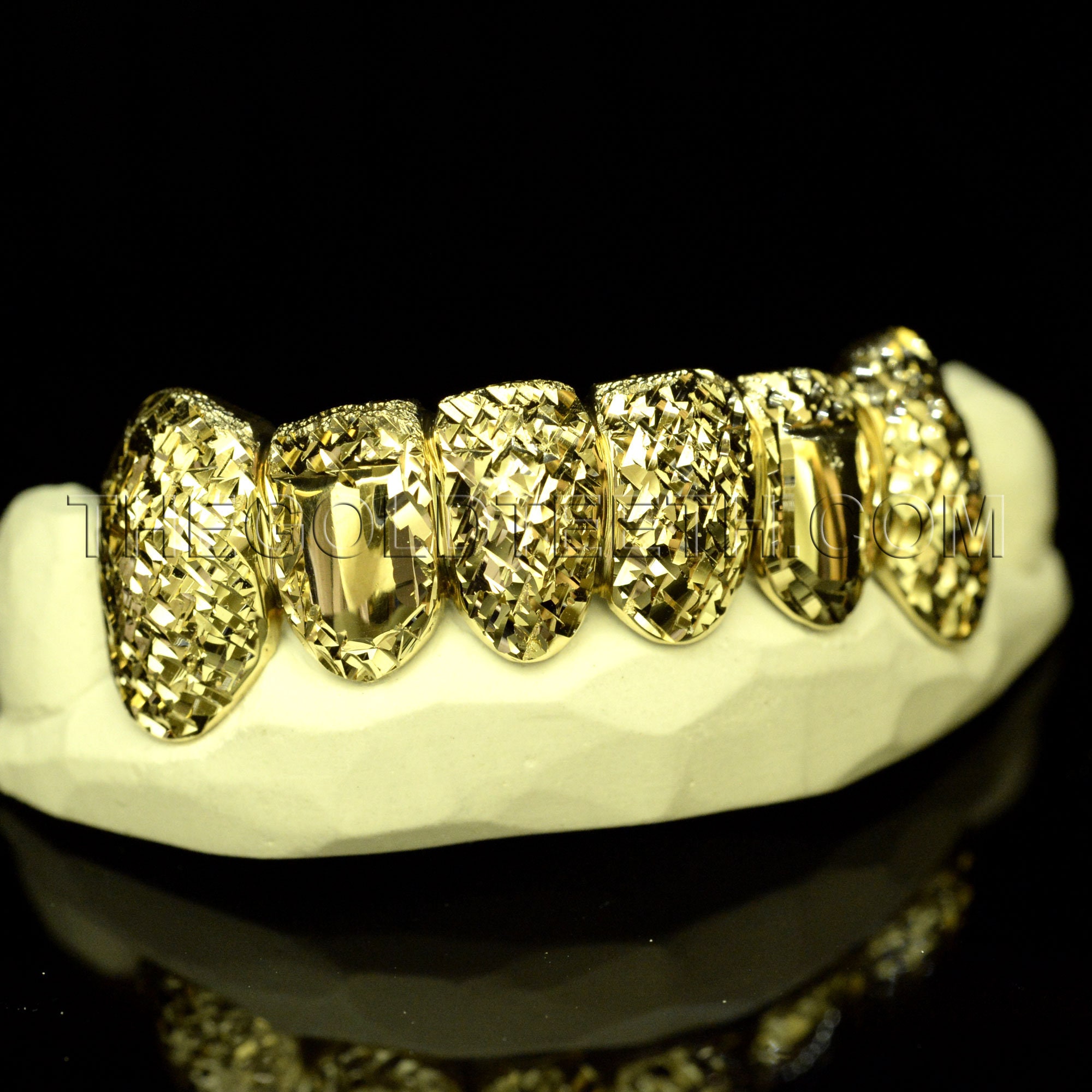 Custom Gold Grillz 10k Gold Teeth Diamond Cut Yellow Grillz - Etsy
