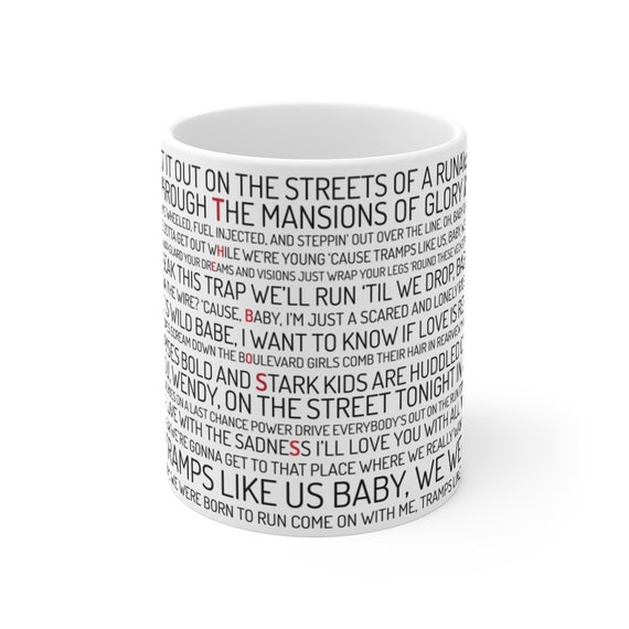 Bruce Springsteen Mug. Born to Run. Lyric Gift. Unusual Mug. | Etsy