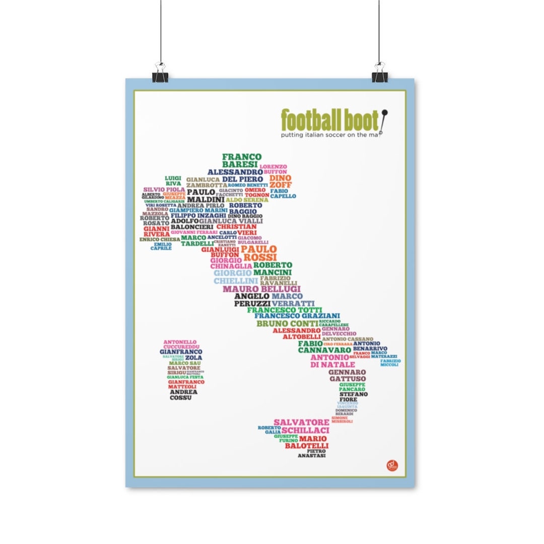 Italian Footballers Word Map Poster - Etsy UK