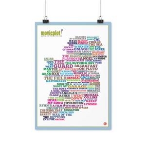 Movie Word Map Ireland, Poster - Etsy
