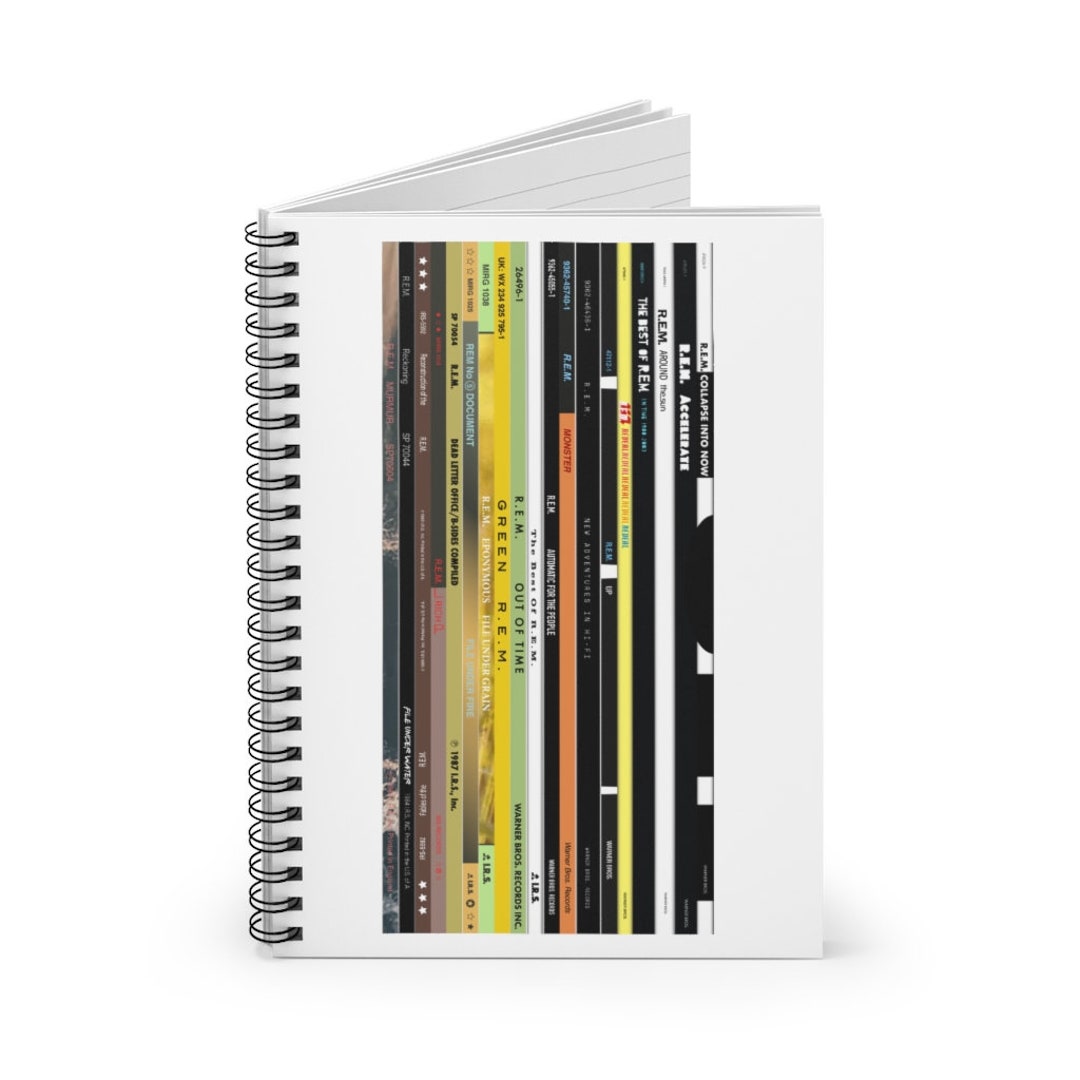 R.E.M. Vinyl Collection Spiral Notebook. Michael Stipe. REM Gift. Music ...