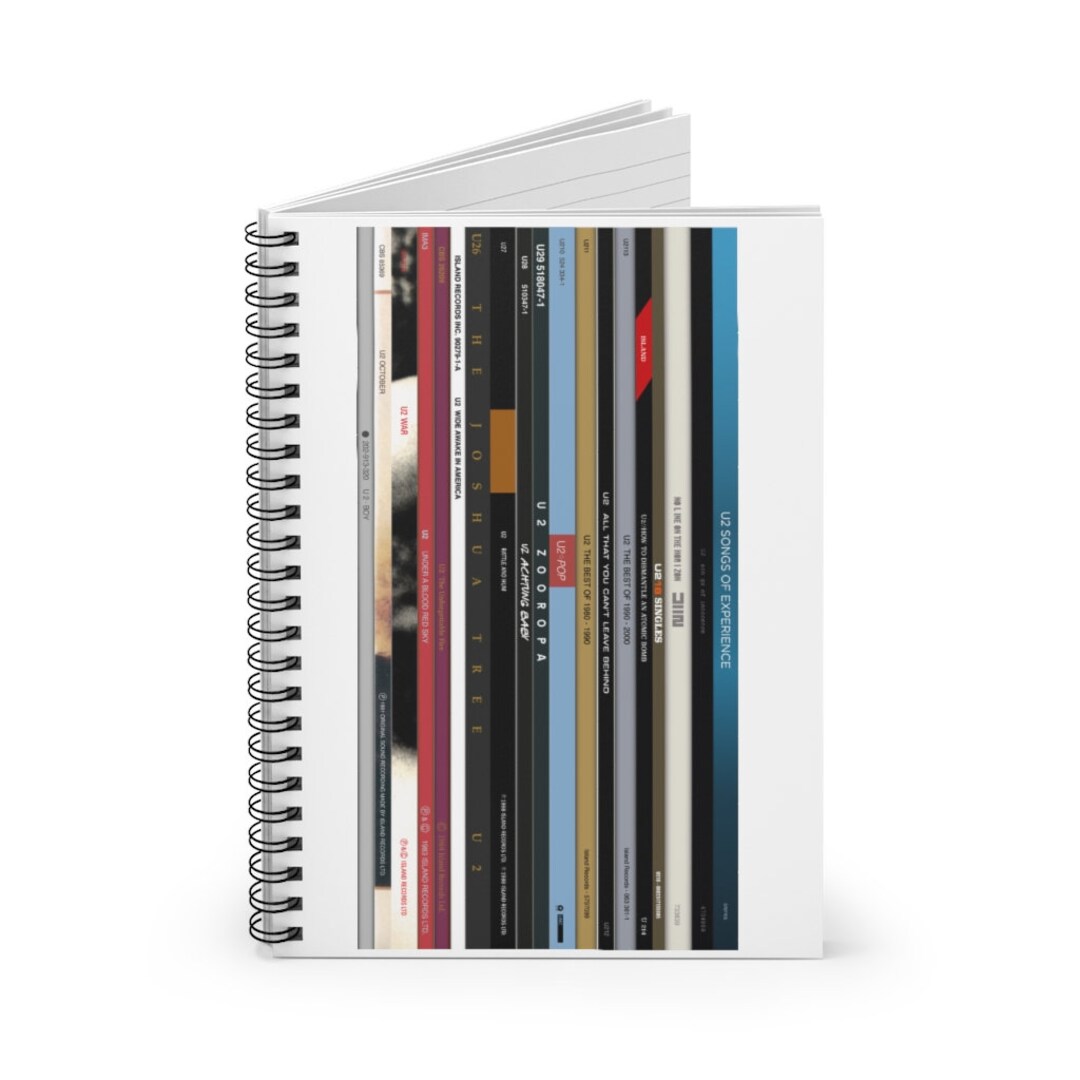 U2 Vinyl Collection Spiral Notebook. Bono. the Edge. Larry Mullen. Adam ...