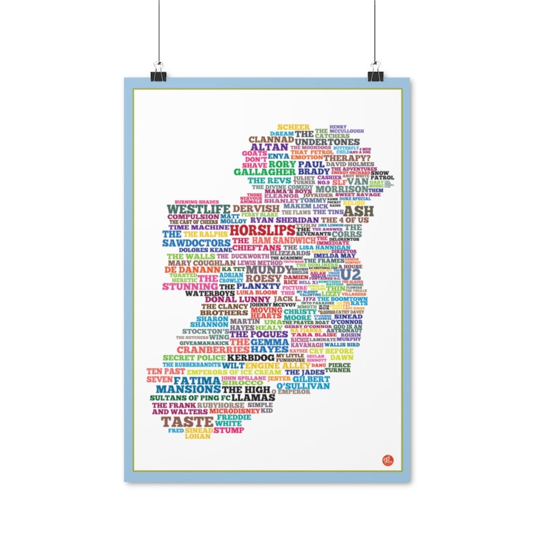 Music Word Map Ireland, Poster (NO TITLE VERSION) - Etsy