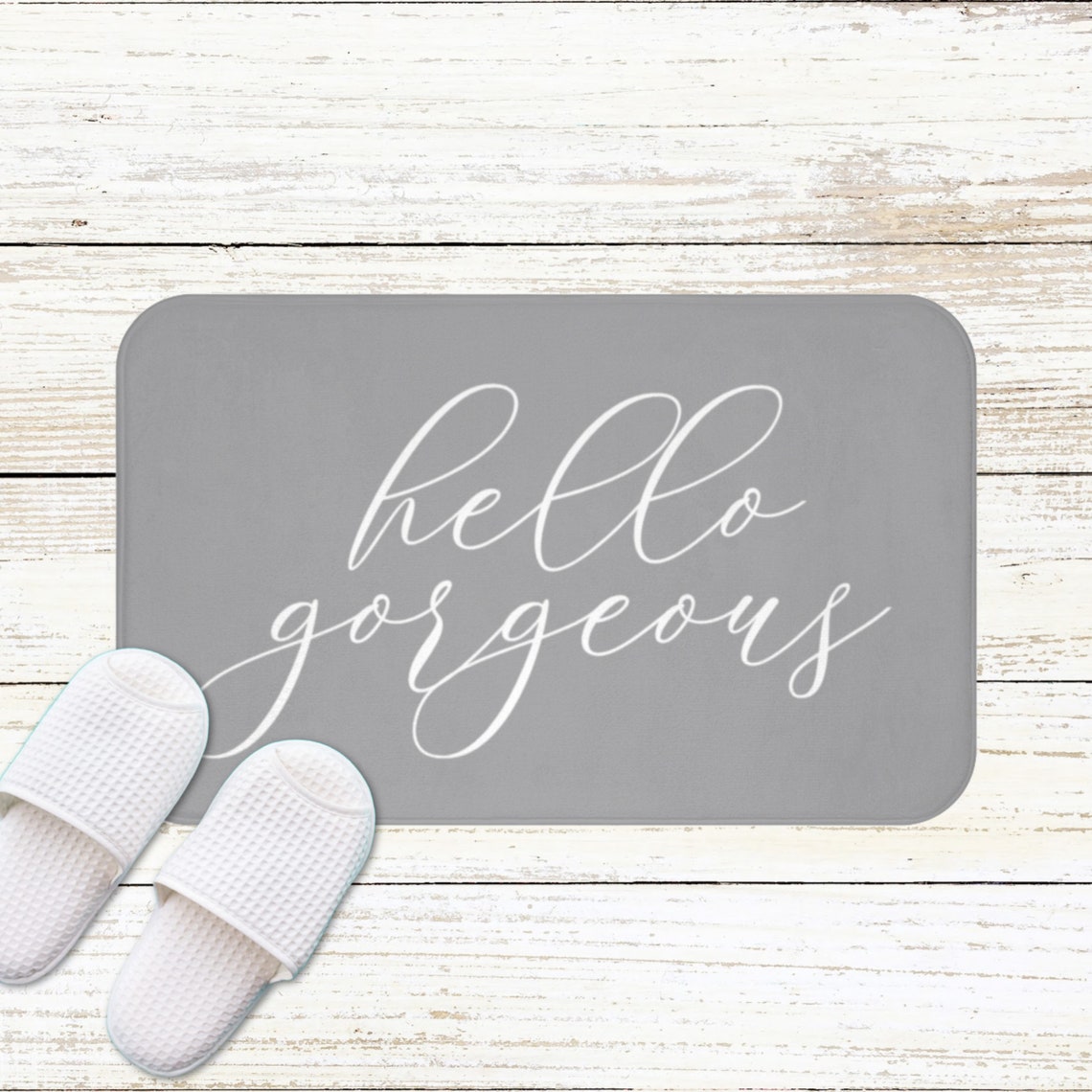 Hello Gorgeous Bath Mat Funny Bath Mat Cute Bathroom Decor - Etsy