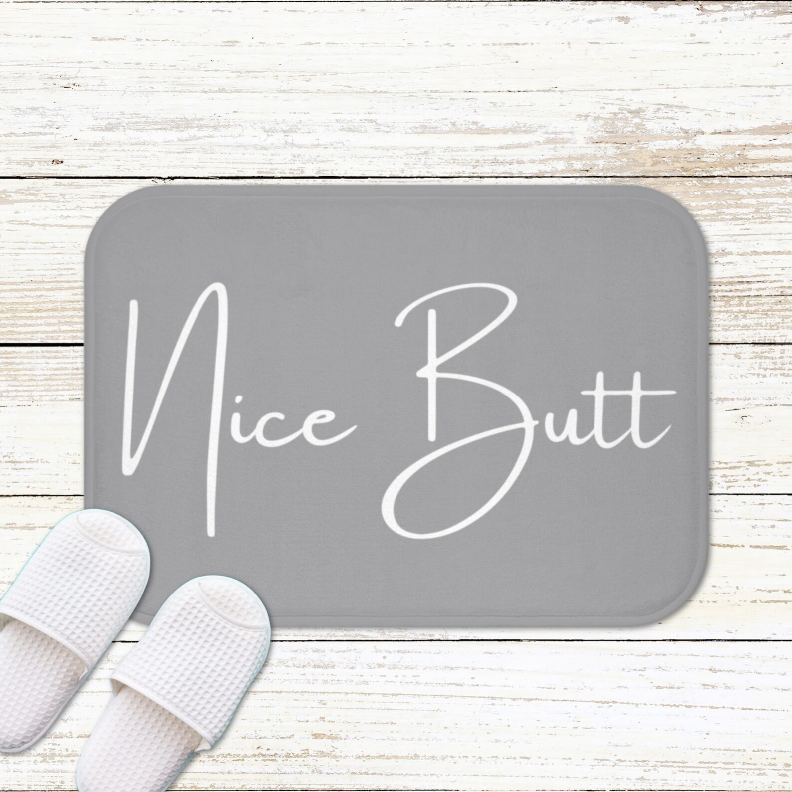 Nice Butt Bath Mat Funny Bath Mat Cute Bathroom Decor Gray - Etsy