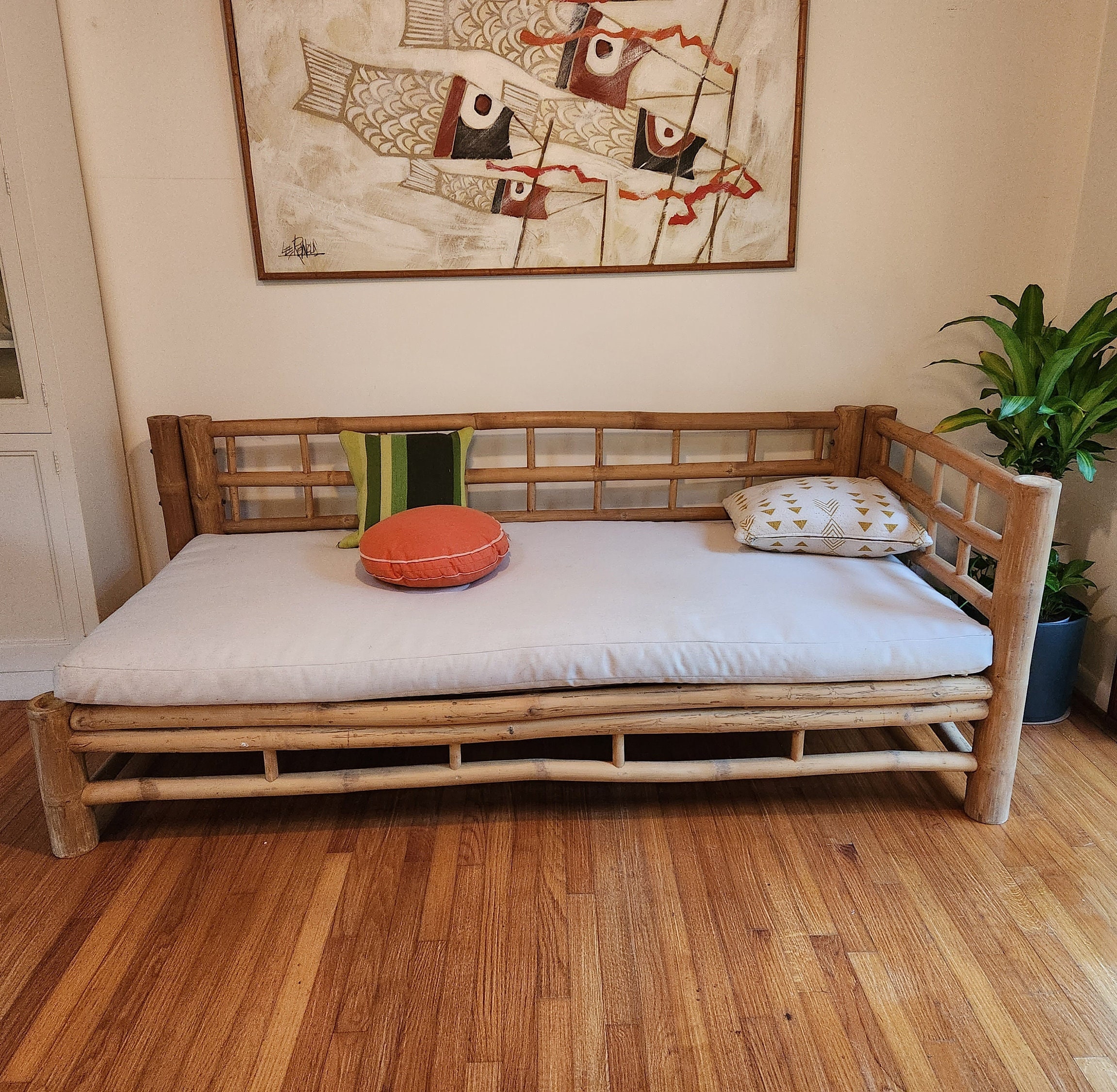 Handmade Bamboo Daybed, a Sanctuary of Tranquility Created With Skilled ...