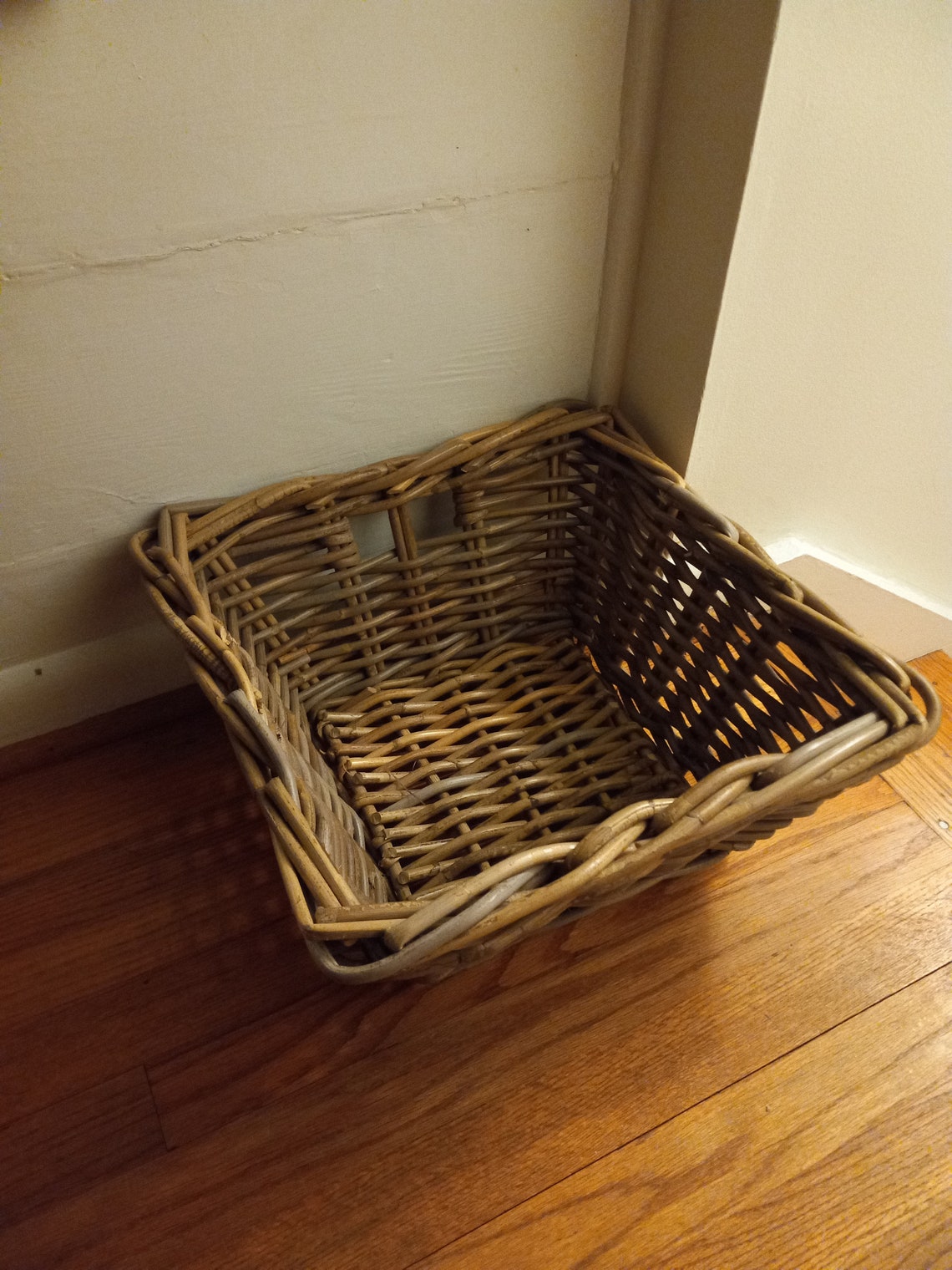 Vintage Wicker Storage Basket Handmade Kitchen Fruit Basket - Etsy