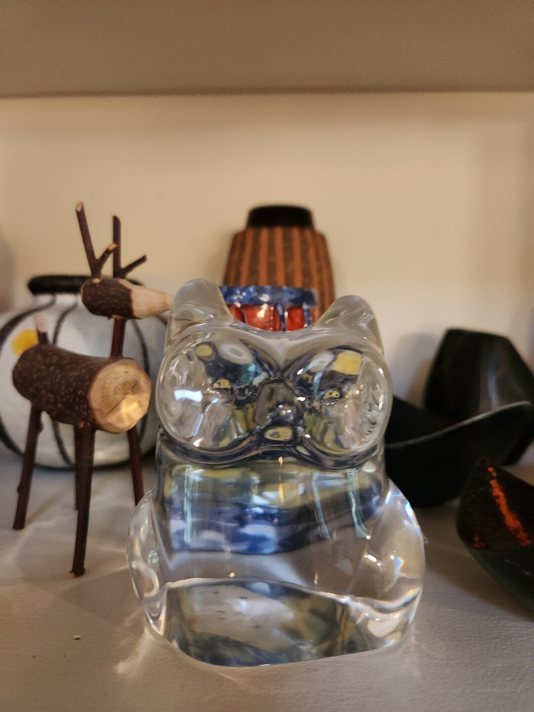 Old Swedish Crystal Orrefors Paperweight Owl Figurine - Etsy