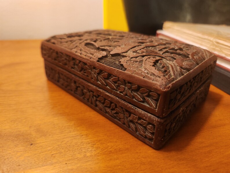 An Antique Chinese Carved Cinnabar Box is a Treasure Steeped in History ...