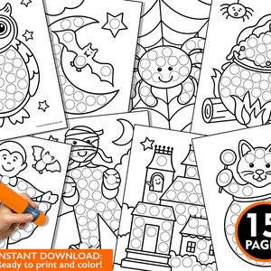 Halloween Dot Marker Coloring Pages: Fine Motor Activity (PDF) - Etsy
