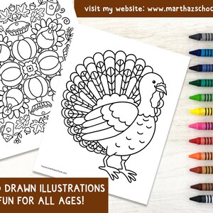 Thanksgiving Coloring Pages: 12 Printable Fall Activity Sheets (PDF) - Etsy