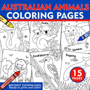 Australian Animals Coloring Pages: 15 Printable Designs (PDF) - Etsy