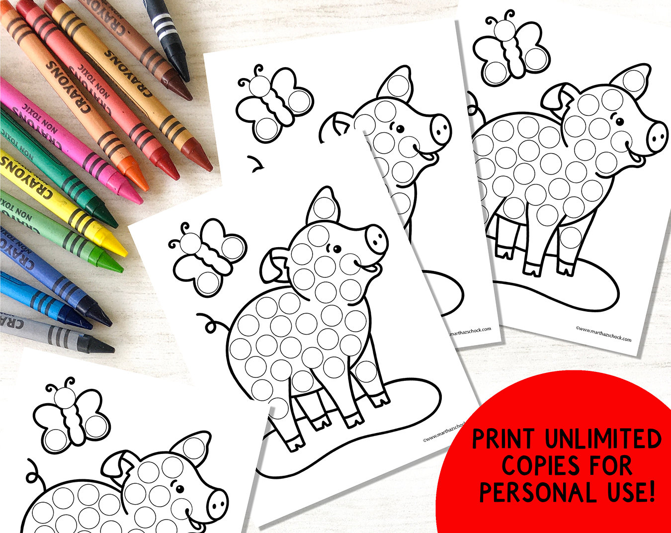 Farm Animals Dot Marker Coloring Pages: Fine Motor Skills (PDF) - Etsy