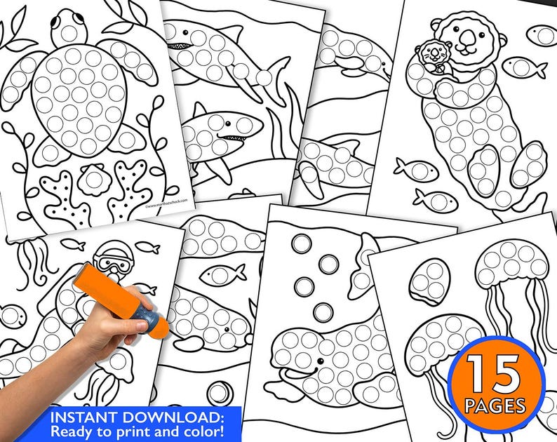 Ocean Dot Marker Coloring Pages: Under the Sea Activity (PDF Download ...