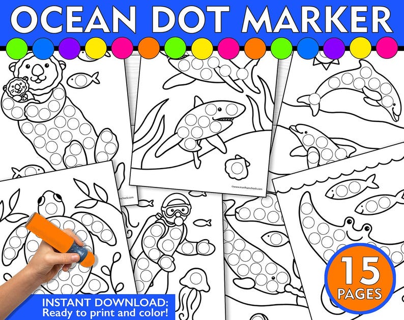 Ocean Dot Marker Coloring Pages: Under the Sea Activity (PDF Download ...