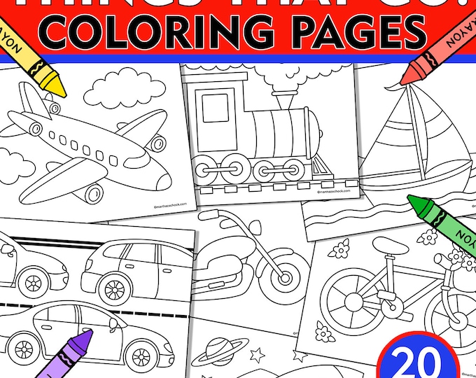Vehicle Coloring Pages for Kids | Transportation Coloring Book | Car ...