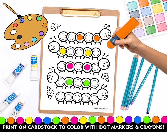Spring Dot Marker Coloring Pages: Fine Motor Activity (PDF Download) - Etsy