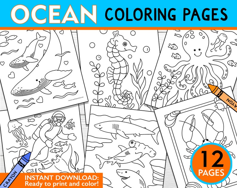 Ocean Coloring Pages, Kids Ocean Coloring Pages, Ocean Animal Coloring ...