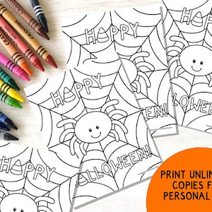 Halloween Coloring Pages: 12 Printable Kids Activity Sheets (PDF) - Etsy