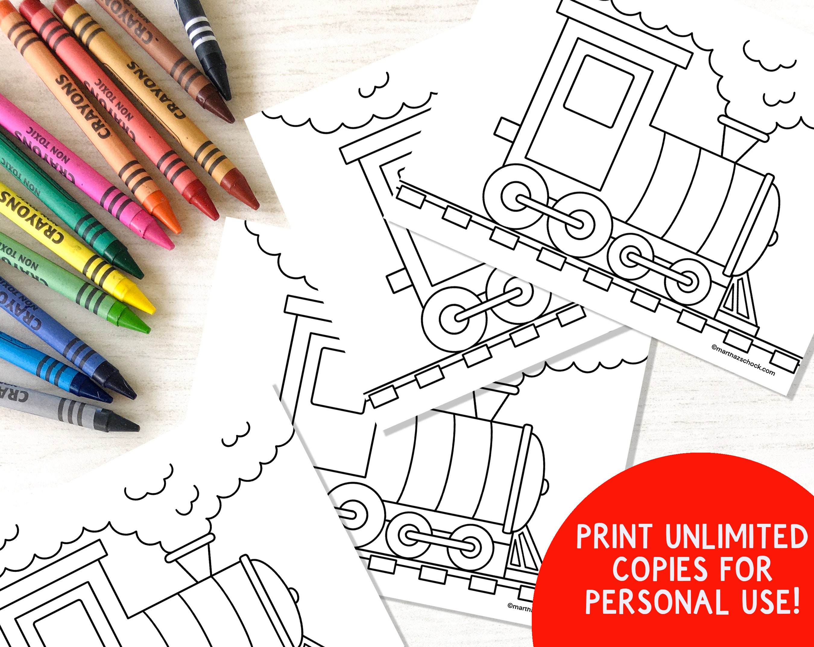 Transportation Coloring Pages: 20 Things That Go Designs (PDF Download ...