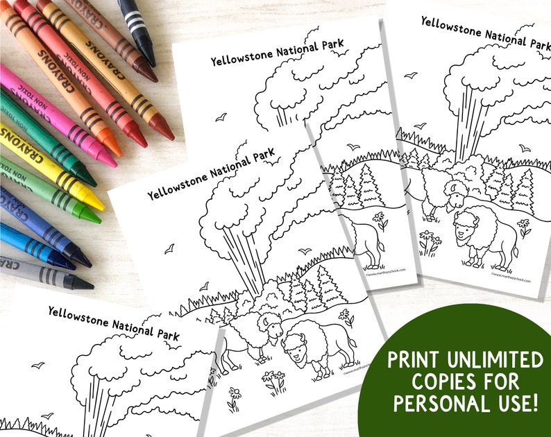 National Parks Coloring Pages: 12 Printable US Parks (PDF Download) - Etsy