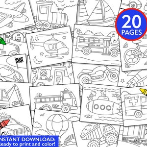 Transportation Coloring Pages: 20 Things That Go Designs (PDF Download ...