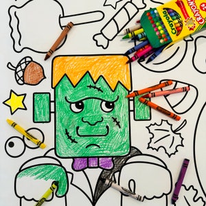 Giant Halloween Coloring Banner: Fall Party Table Cover (30”x72”) - Etsy