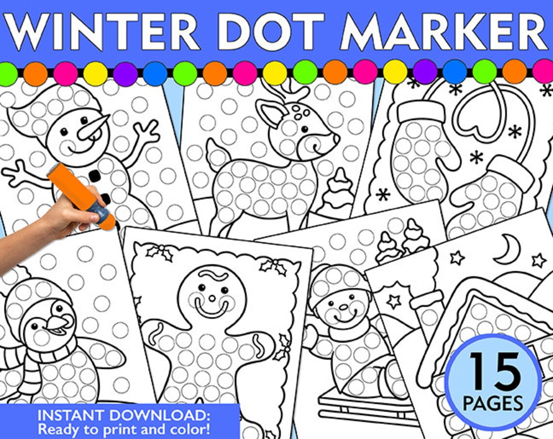 Winter Dot Marker Printable, Winter Do a Dot Activity, Dot Marker Fine ...