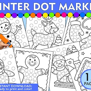 Winter Dot Marker Printable, Winter Do a Dot Activity, Dot Marker Fine ...