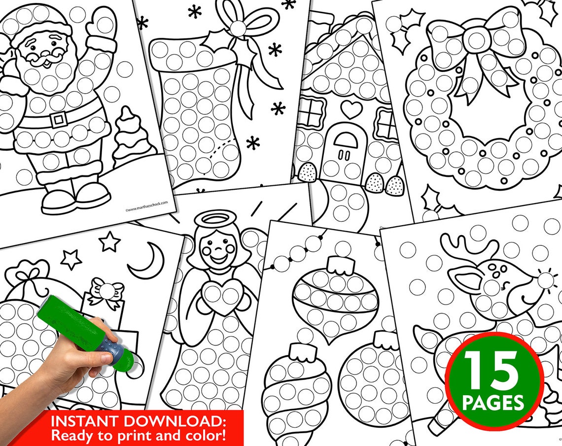 Christmas Dot Marker Printable, Christmas Do a Dot Activity, Dot Marker ...