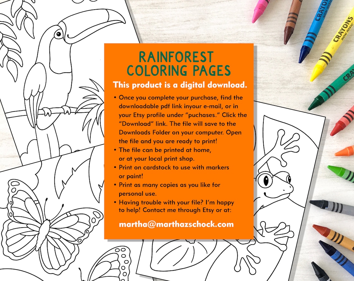 Rainforest Coloring Pages, Rainforest Coloring Sheets, Kids Rainforest ...