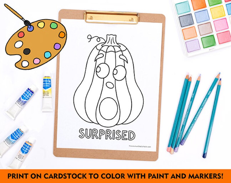 Pumpkin Faces Coloring Pages, Feelings and Emotions Coloring Pages, SEL ...