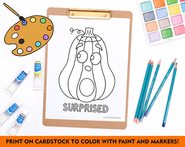 Pumpkin Faces Coloring Pages: Emotions SEL Activity (PDF Download) - Etsy