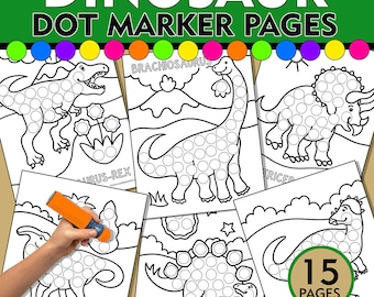Kids Dinosaur Dot Marker Activity - Etsy