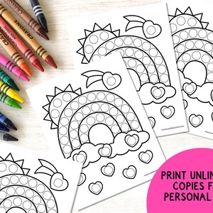 Valentine's Day Dot Marker Coloring Pages: Fine Motor Activity (PDF) - Etsy