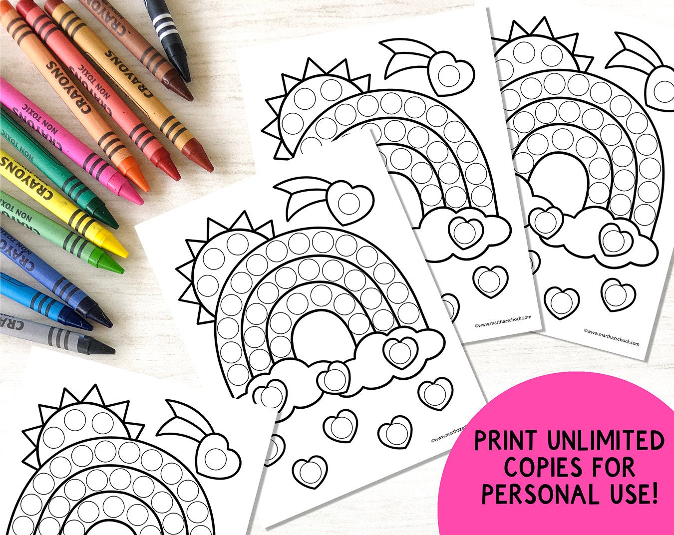 Valentine's Day Dot Marker Coloring Pages, Kids Valentine Dot Marker ...