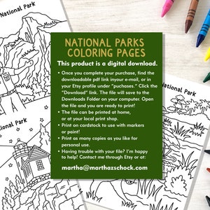 National Parks Coloring Pages: 12 Printable US Parks (PDF Download) - Etsy