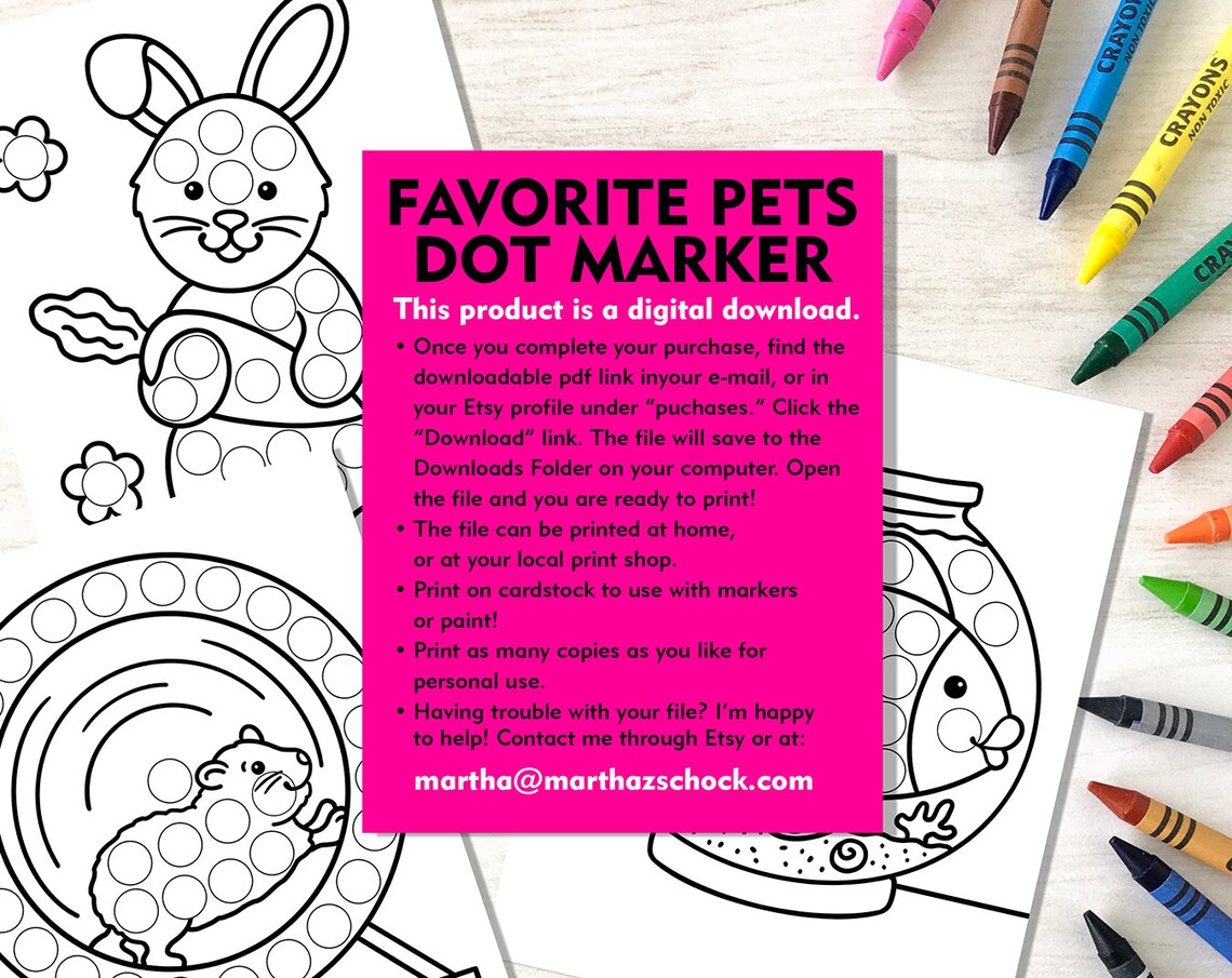 Pets Dot Marker Printable Coloring Pages, Pet Do a Dot Activity Pages ...