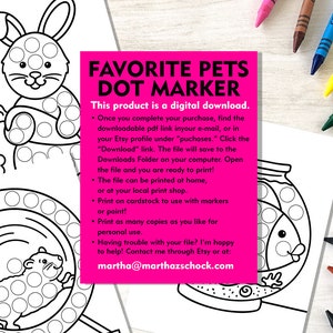 Pets Dot Marker Printable Coloring Pages, Pet Do a Dot Activity Pages ...
