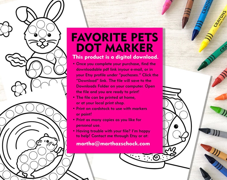 Pets Dot Marker Printable Coloring Pages, Pet Do a Dot Activity Pages ...